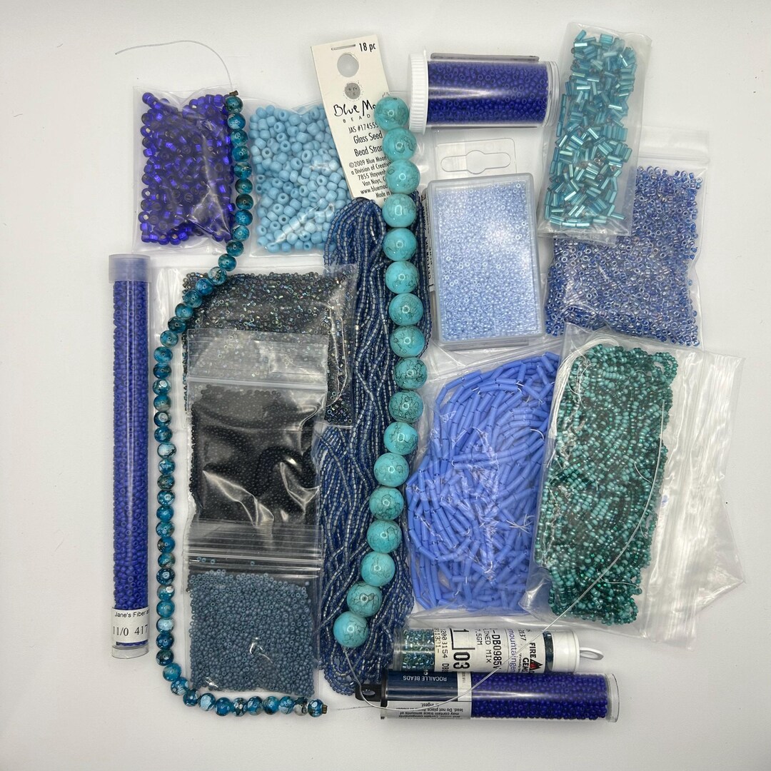 Seed Bead Assortment-mixed Sizes Shapes and Finishes, A Pound of Beads ...
