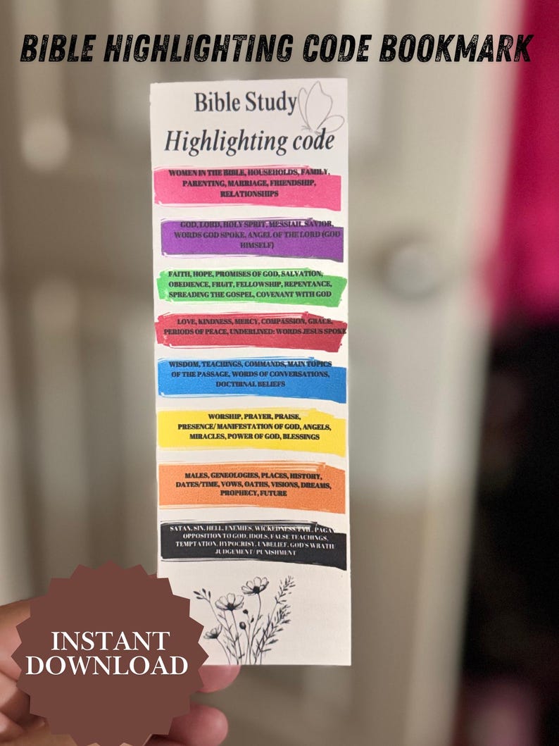 Books of the Bible Tracker & Bible Highlighting Code Book Mark - Etsy