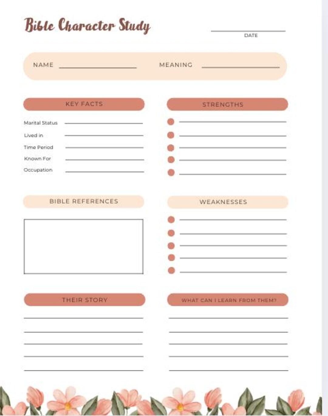 Digital Scripture Study Guide: Verse Analysis Template & Journaling ...