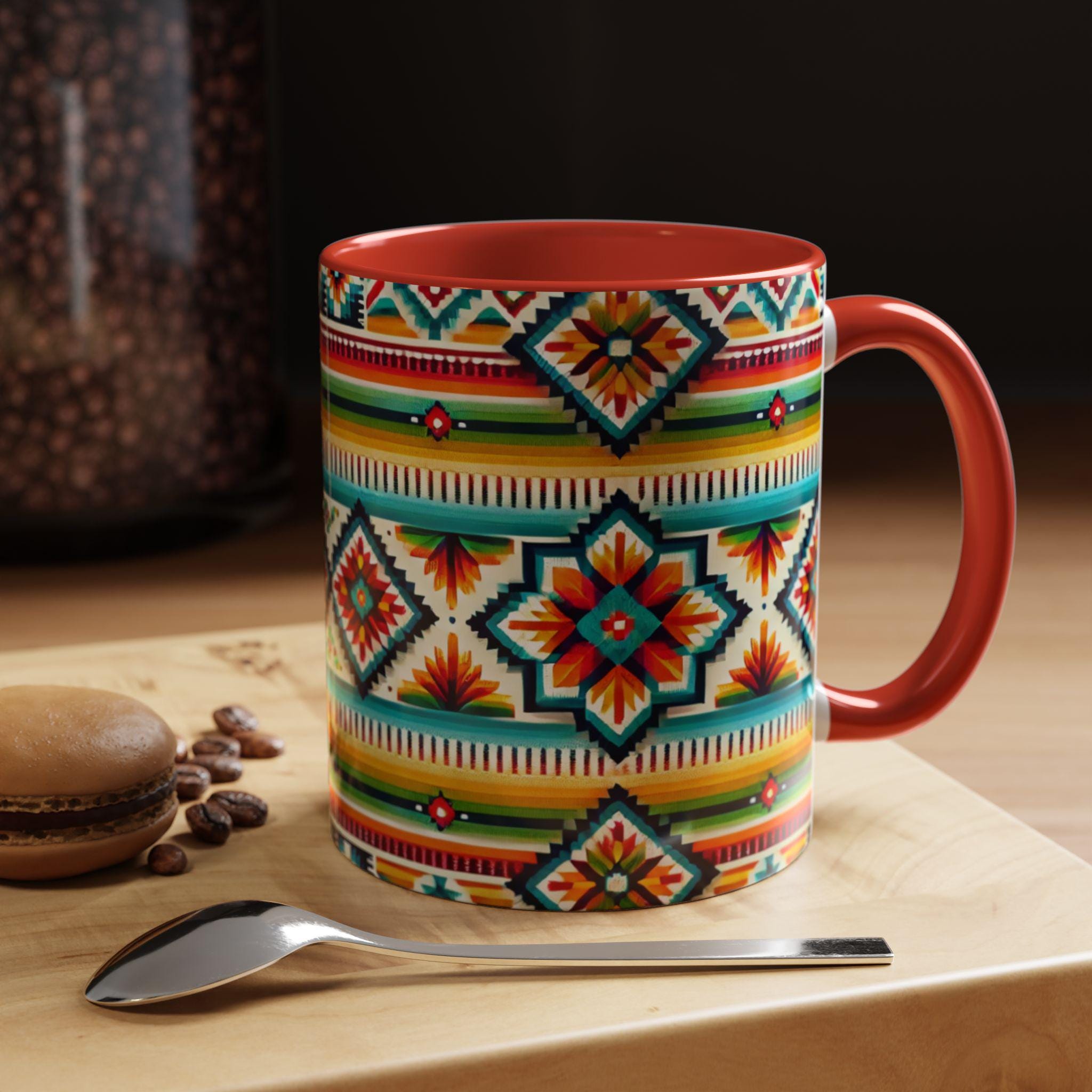 Aztec Coffee Mug: Colorful Ethnic Tribal Design, Boho Cup - Etsy