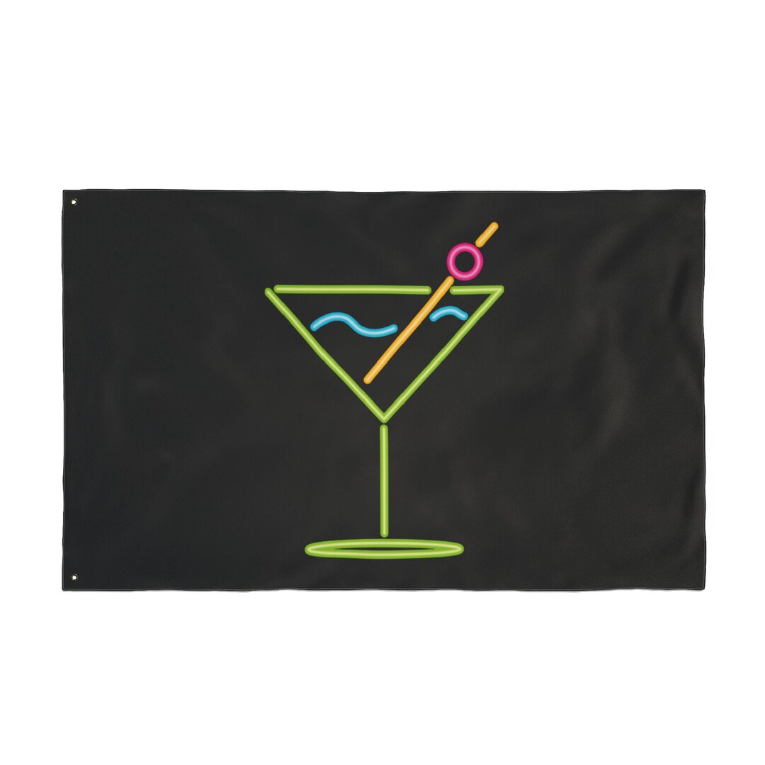Vibrant Double Sided Cocktail Flag: Outdoor Bar Decor - Etsy
