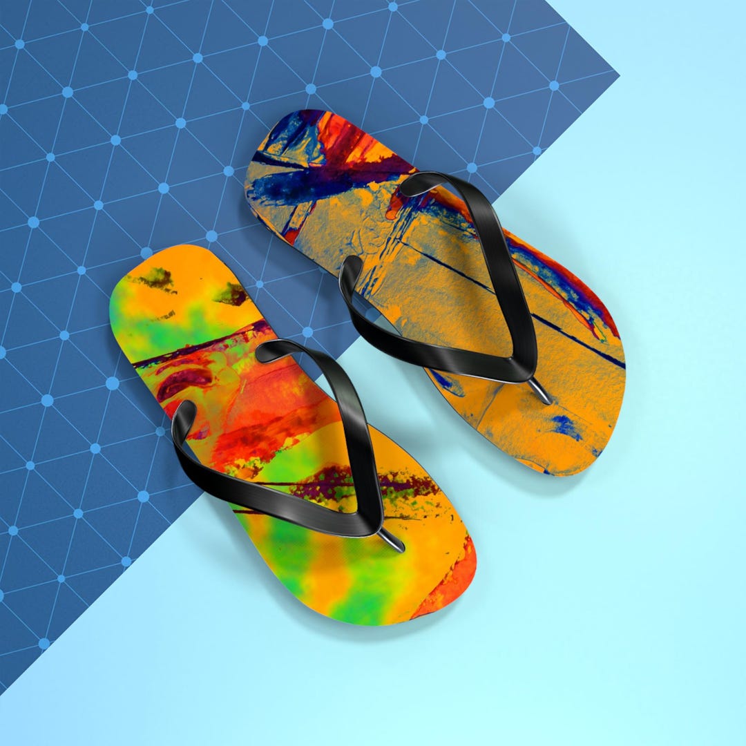 Colorful Flip Flops | Rainbow Beach Sandals, Summer Shoes, Vacation ...