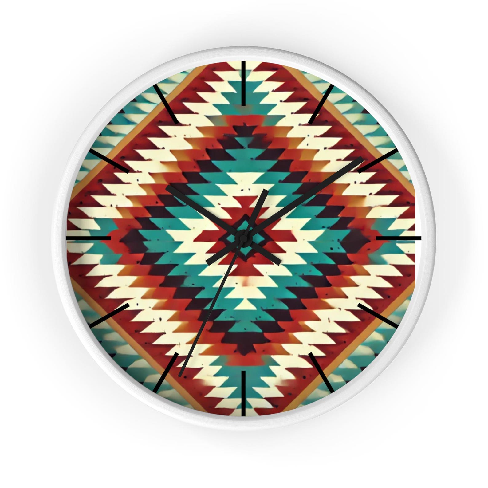 Aztec Wall Clock: Handmade Tribal Boho Decor, Southwestern Design - Etsy