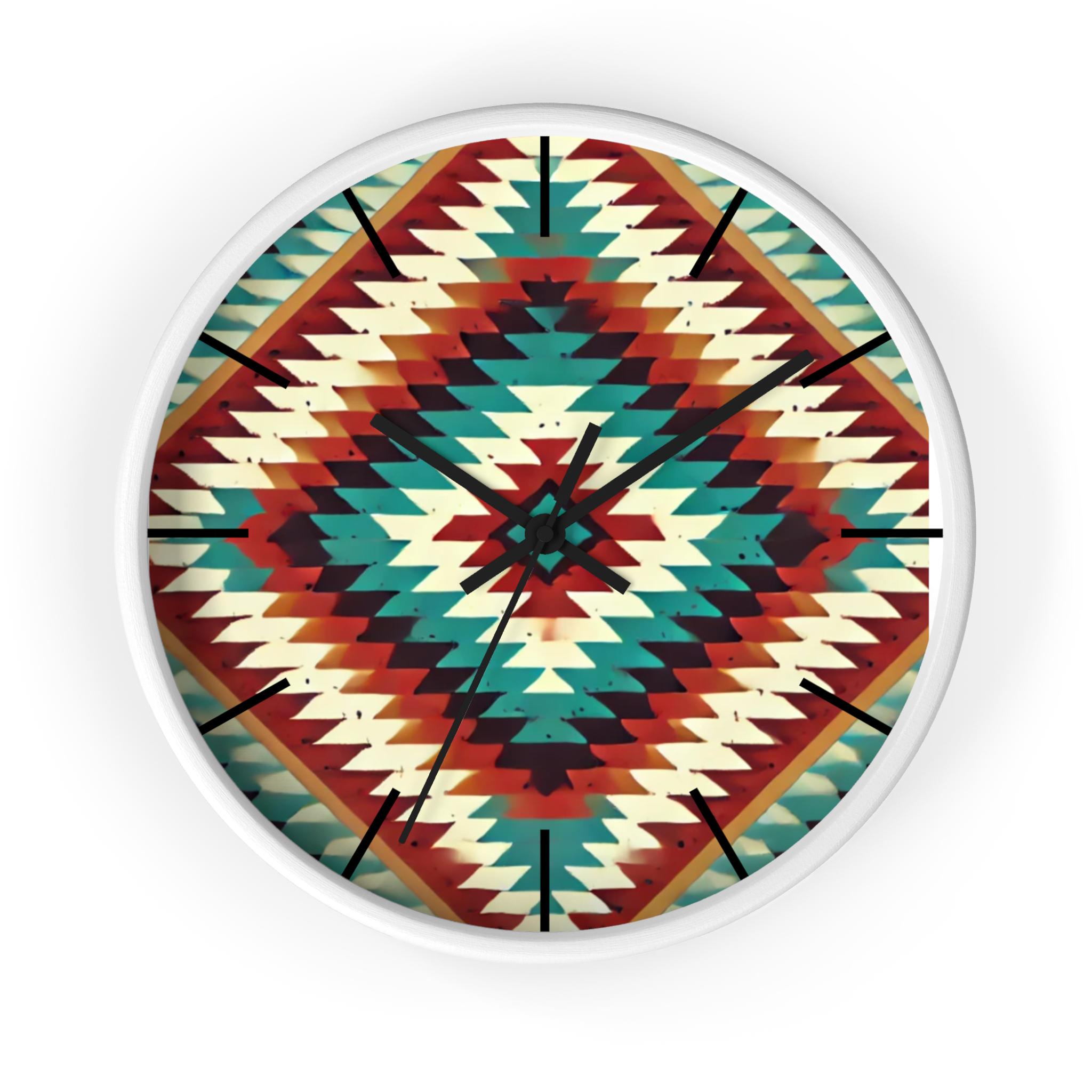 Aztec Wall Clock: Handmade Tribal Boho Decor, Southwestern Design - Etsy