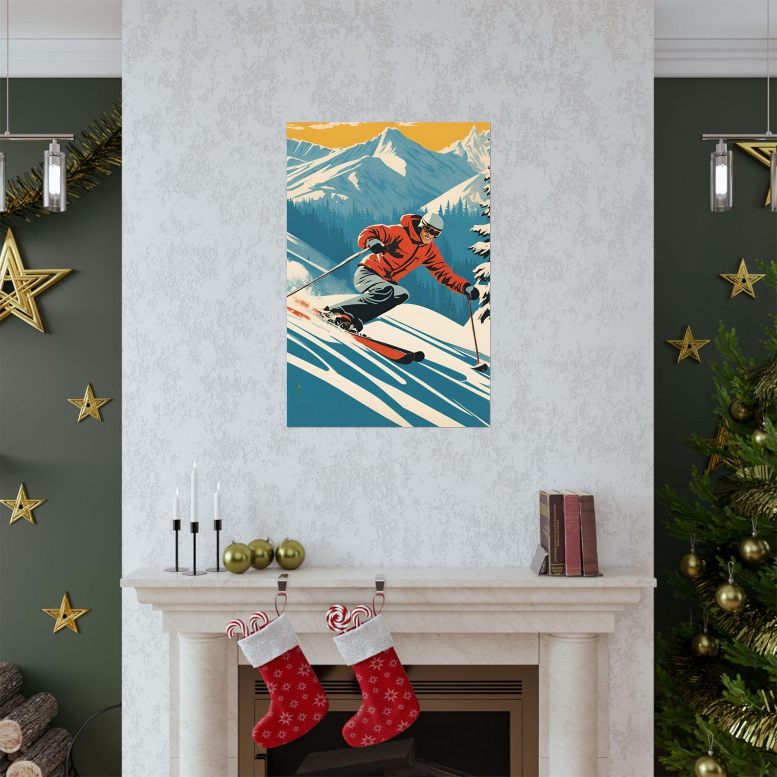 Ski Poster | Custom Skiing Wall Art, Personalized Ski Print, Mountain ...