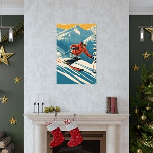 Ski Poster | Custom Skiing Wall Art, Personalized Ski Print, Mountain ...