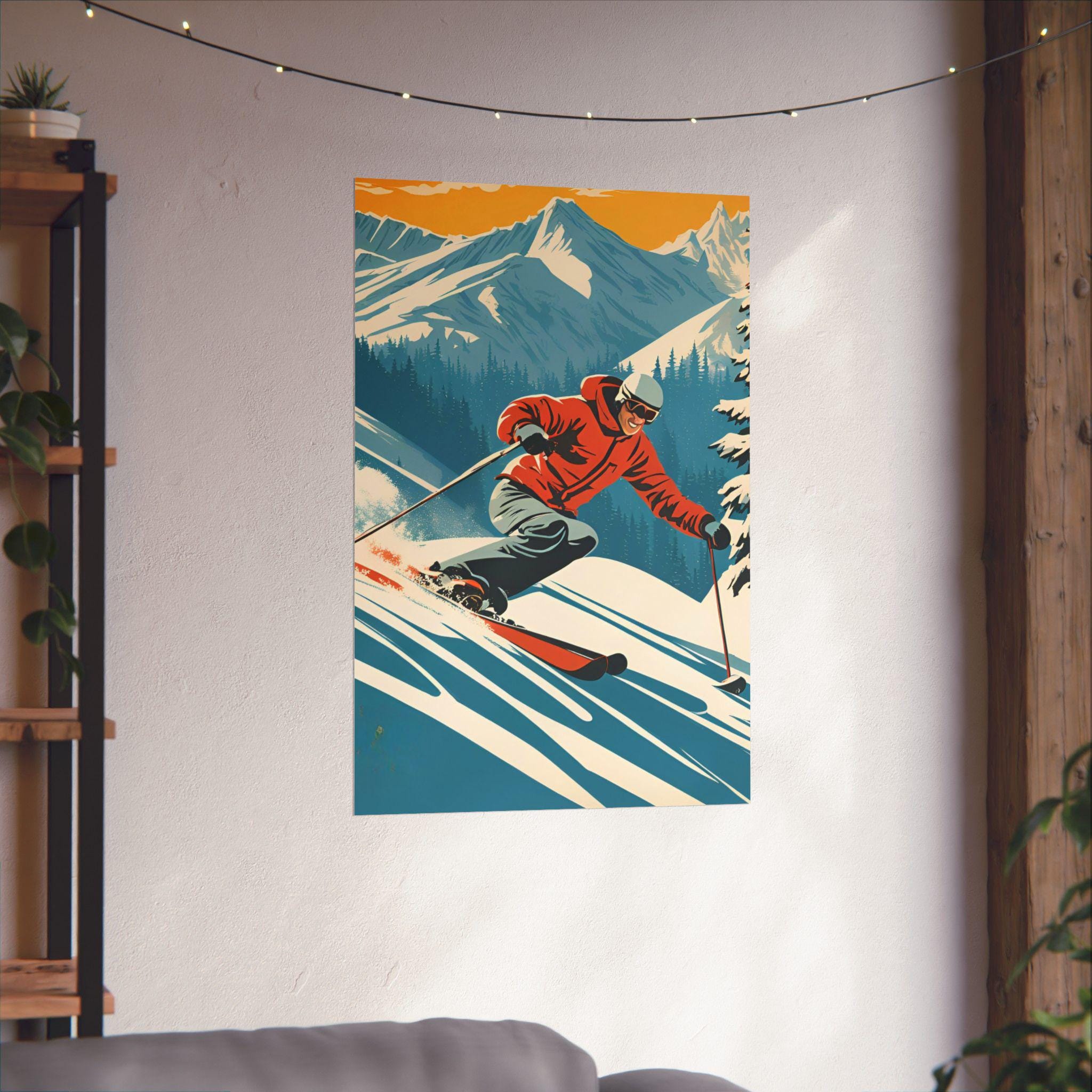 Ski Poster | Custom Skiing Wall Art, Personalized Ski Print, Mountain ...