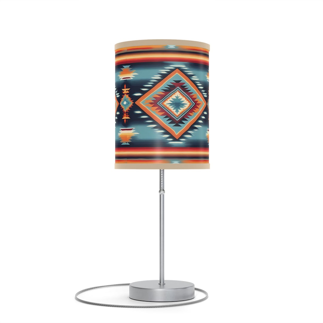 Aztec Mexican Design Lamp - Unique Boho Chic Table Lamp, Handcrafted ...