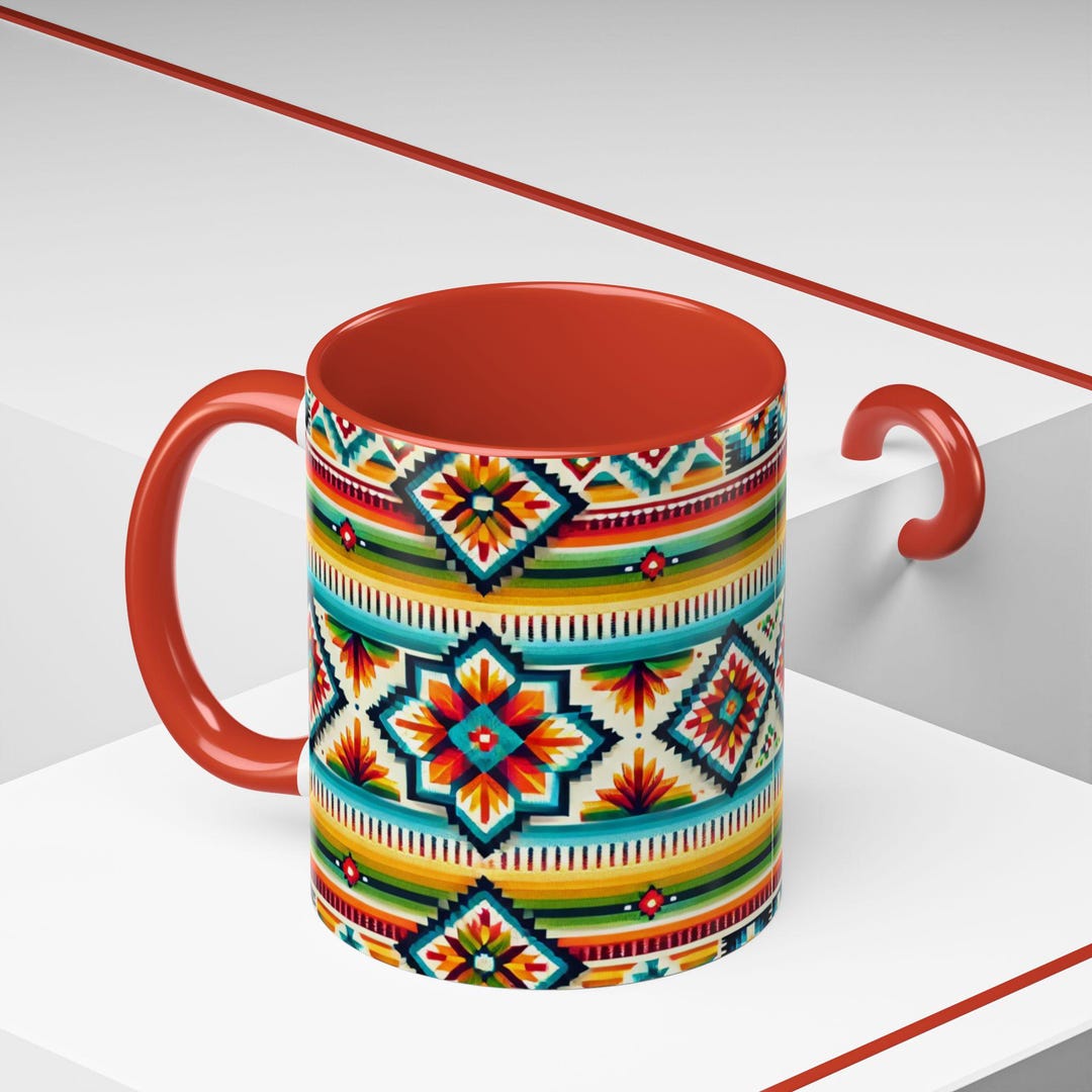 Colorful Aztec Coffee Mug - Ethnic Tribal Pattern Cup, Boho South ...