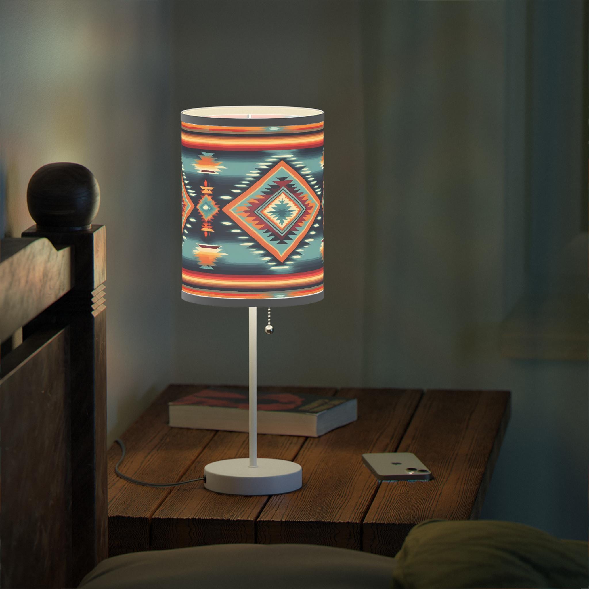 Aztec Mexican Design Lamp - Unique Boho Chic Table Lamp, Handcrafted ...