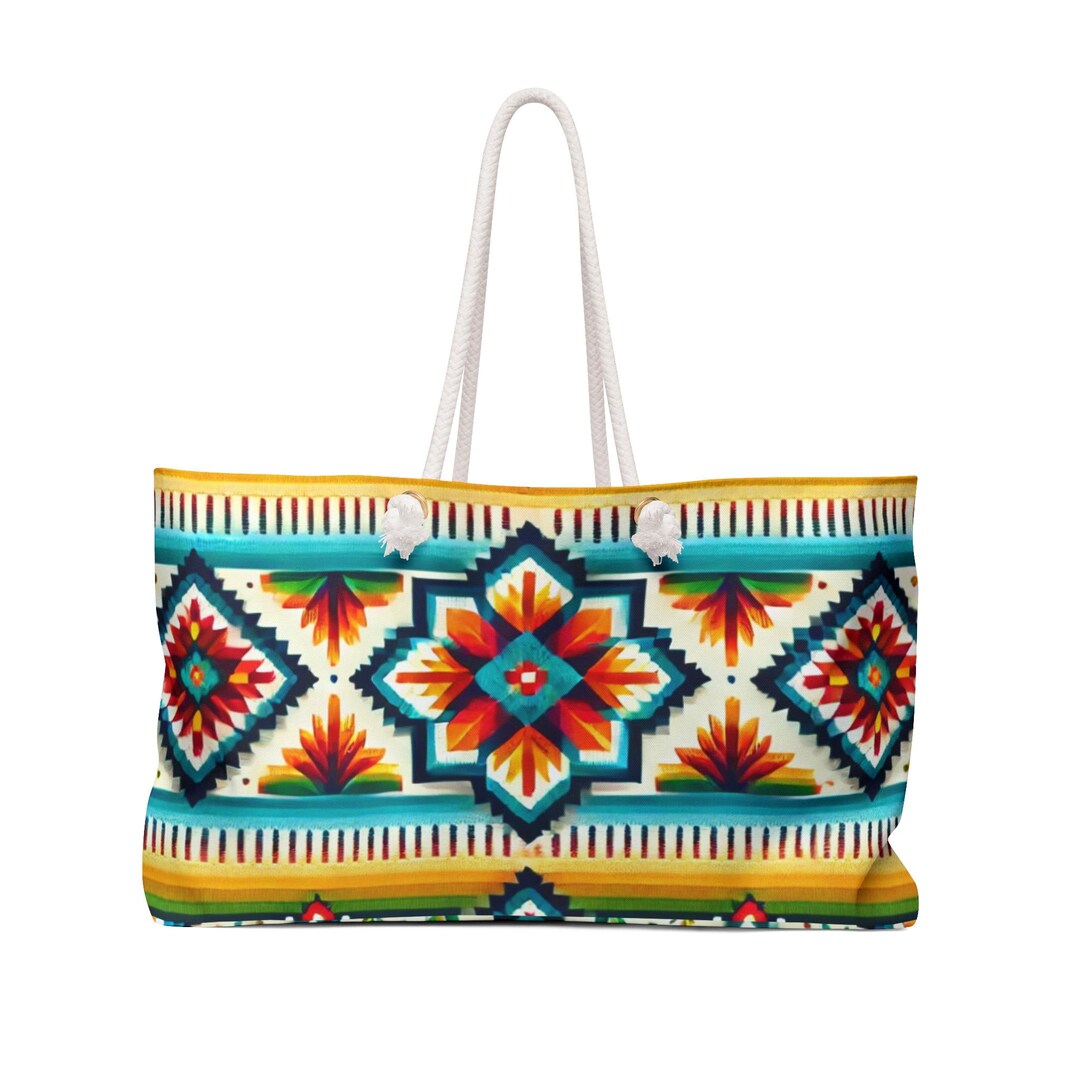 Aztec Mexican Style Weekender Bag: Large Travel Tote - Etsy