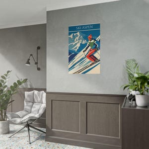 Vintage Alpine Ski Art Prints | Retro Ski Wall Art for Cabin Decor ...