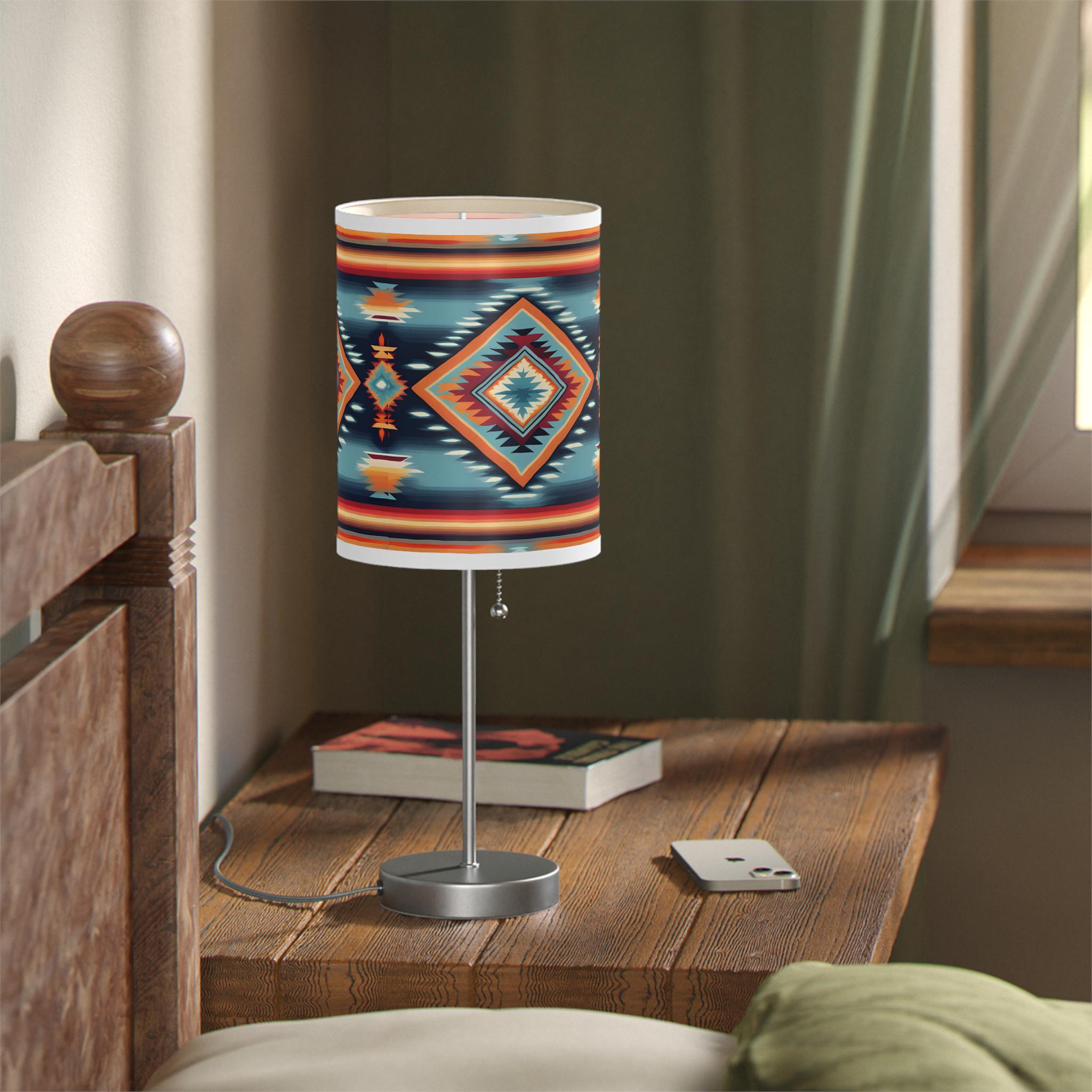 Aztec Mexican Design Lamp - Unique Boho Chic Table Lamp, Handcrafted ...