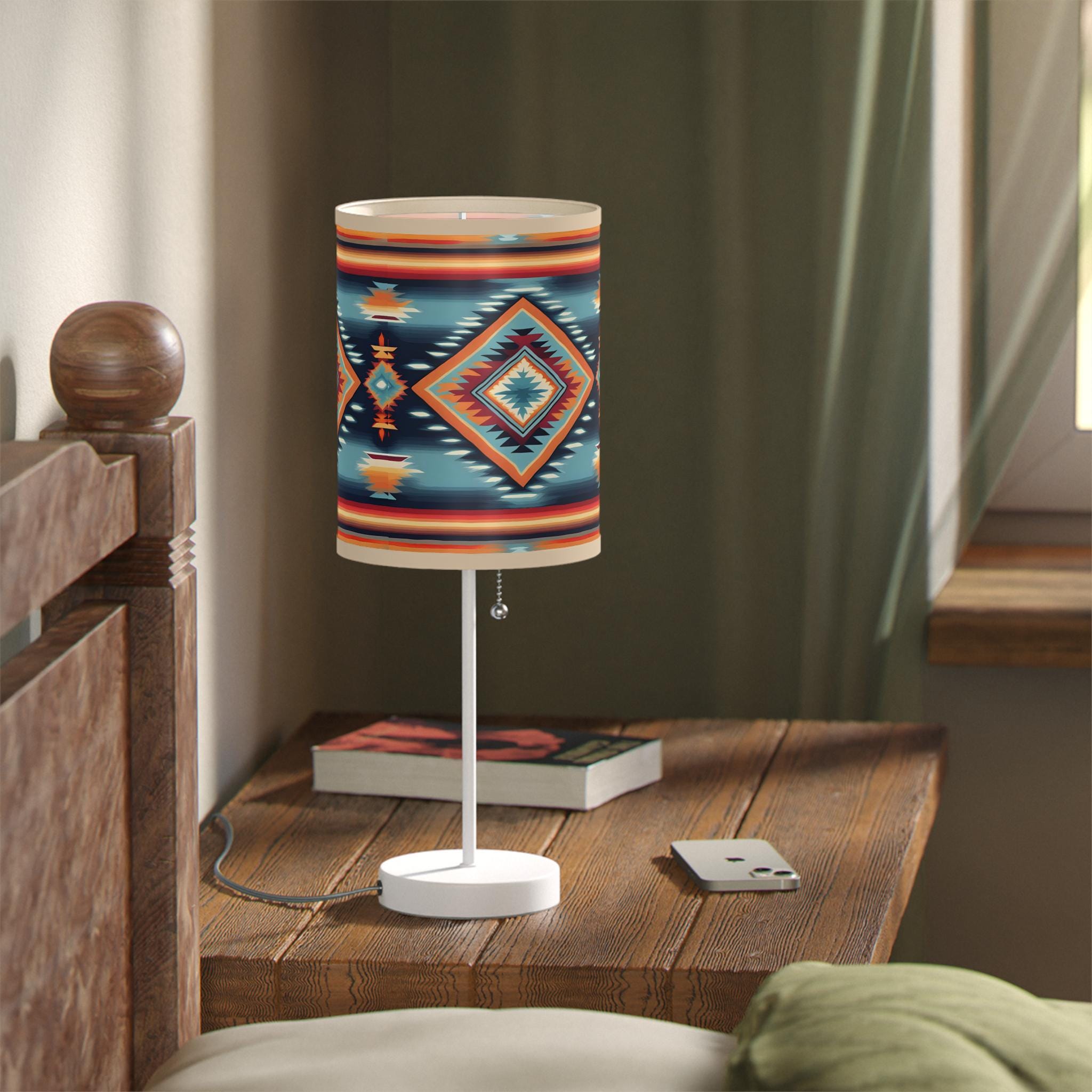 Aztec Mexican Design Lamp - Unique Boho Chic Table Lamp, Handcrafted ...