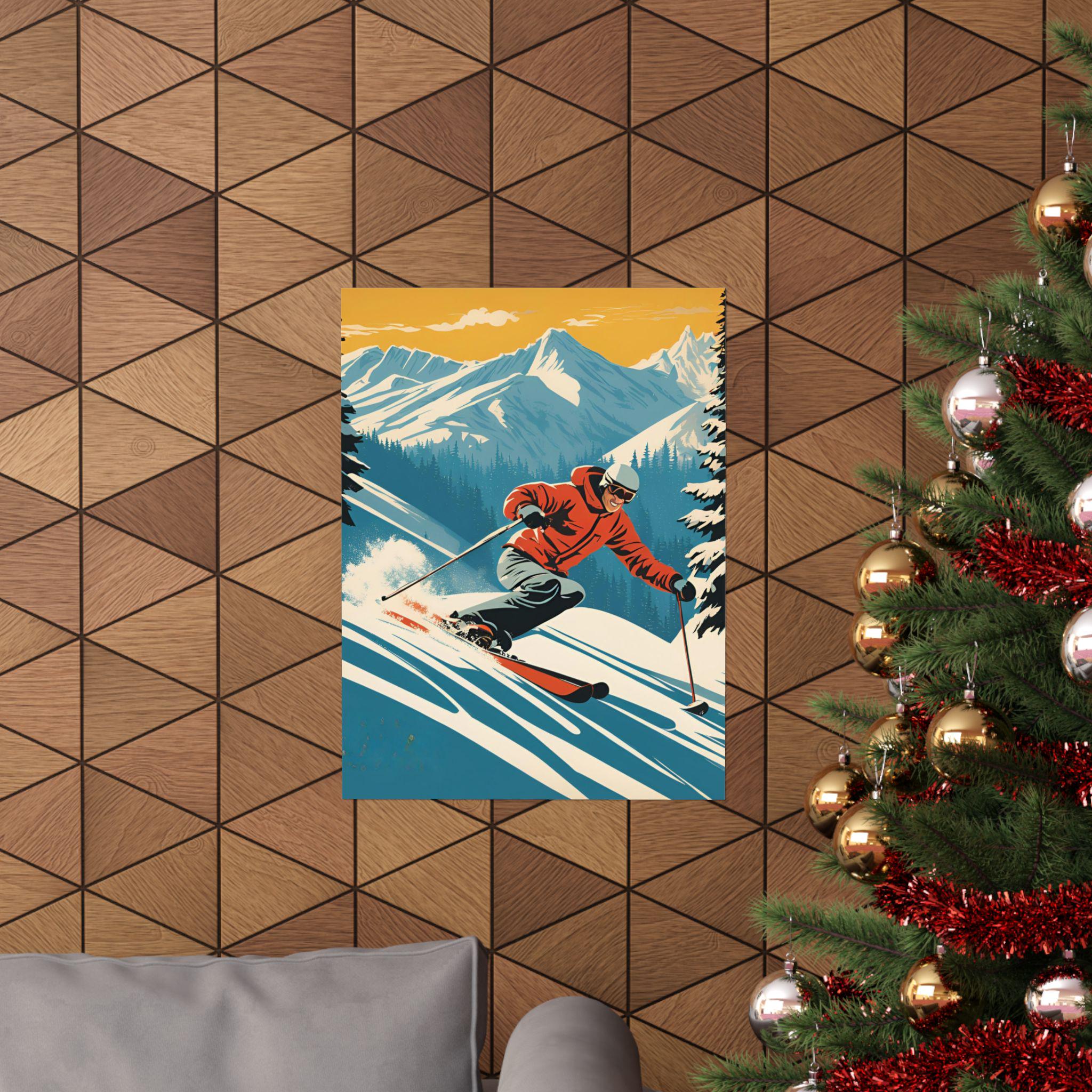 Ski Poster | Custom Skiing Wall Art, Personalized Ski Print, Mountain ...