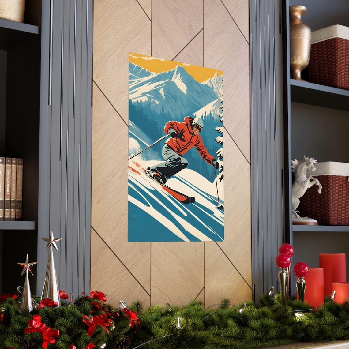 Ski Poster | Custom Skiing Wall Art, Personalized Ski Print, Mountain ...