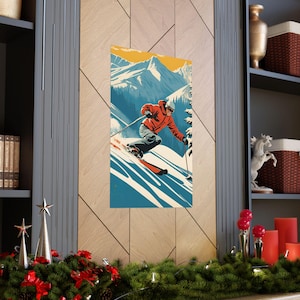 Ski Poster | Custom Skiing Wall Art, Personalized Ski Print, Mountain ...