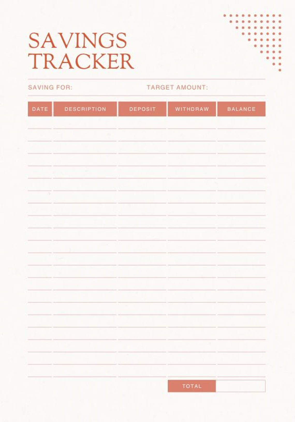 Printable Expense Tracker & Savings Tracker Budget Planner PDF ...