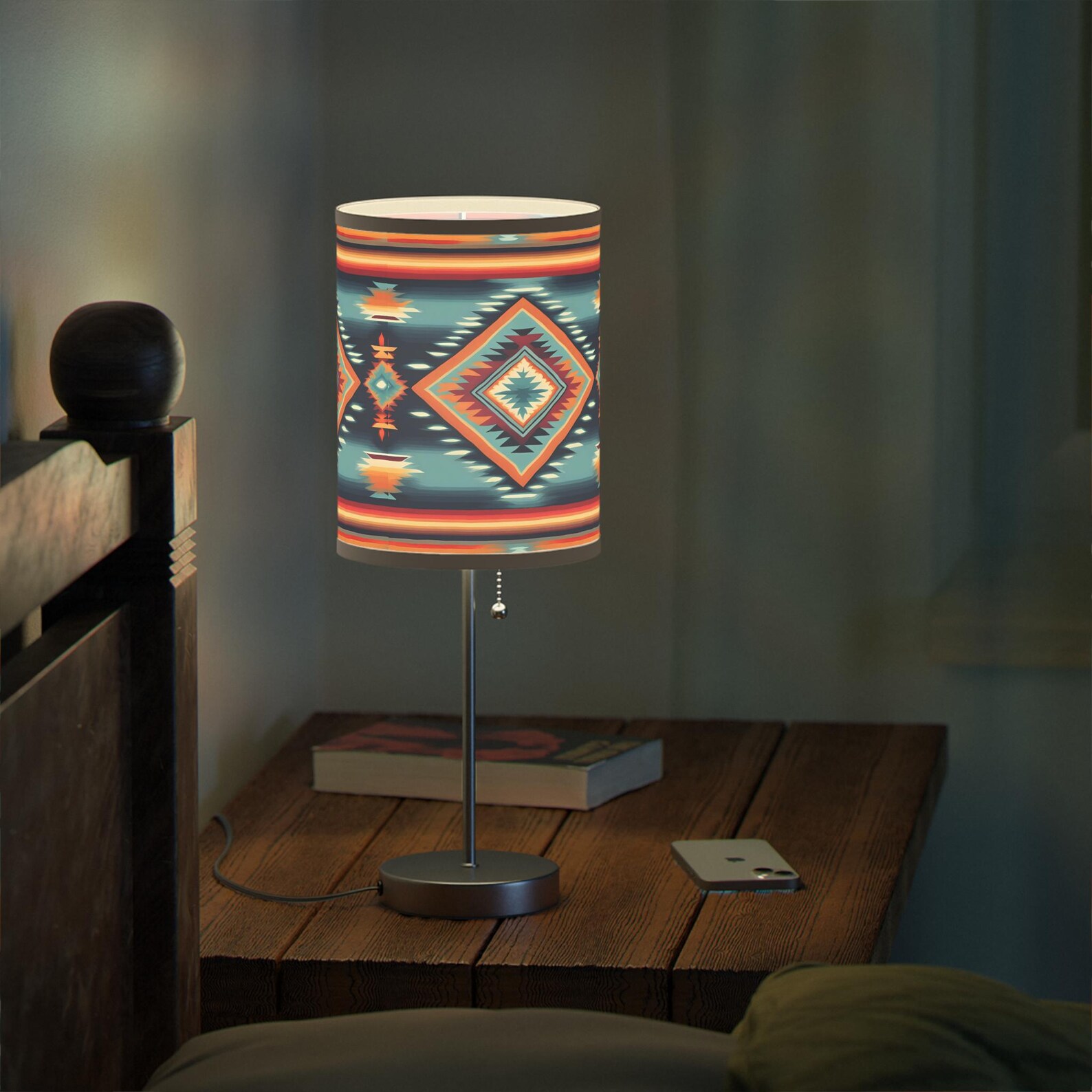 Aztec Mexican Design Lamp - Unique Boho Chic Table Lamp, Handcrafted ...