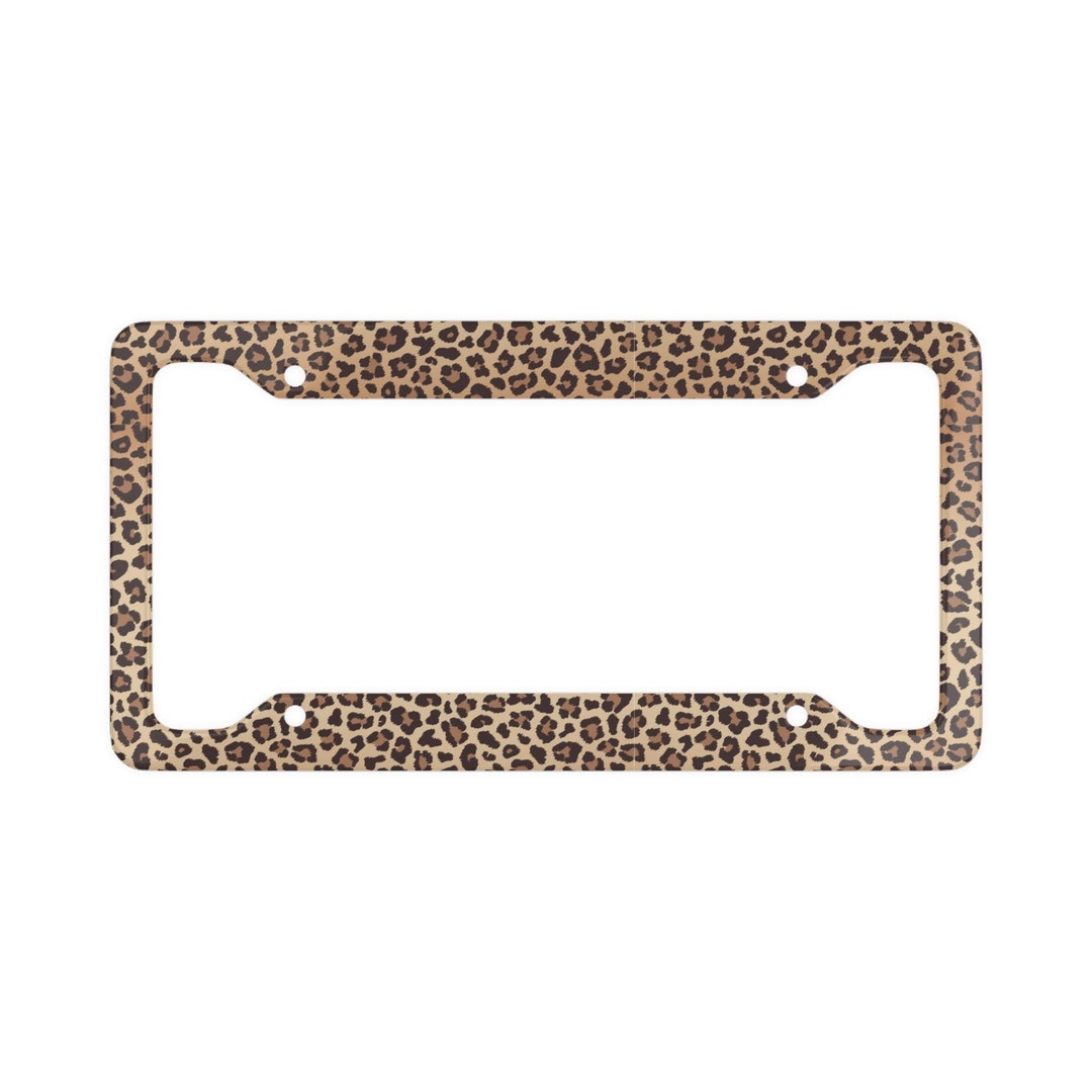 Leopard License Plate Frame | Stylish Car Accessory & Animal Print Gift ...