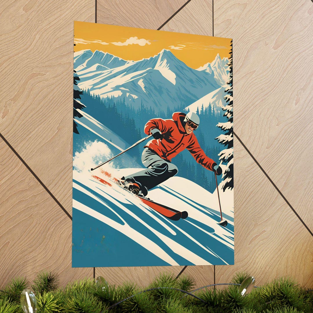 Ski Poster | Custom Skiing Wall Art, Personalized Ski Print, Mountain ...