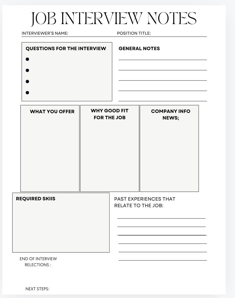 Job Interview Preparation Guide With Application Trackerjob Interview ...