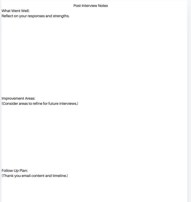 Job Interview Preparation Guide & Application Tracker Interview Notes ...