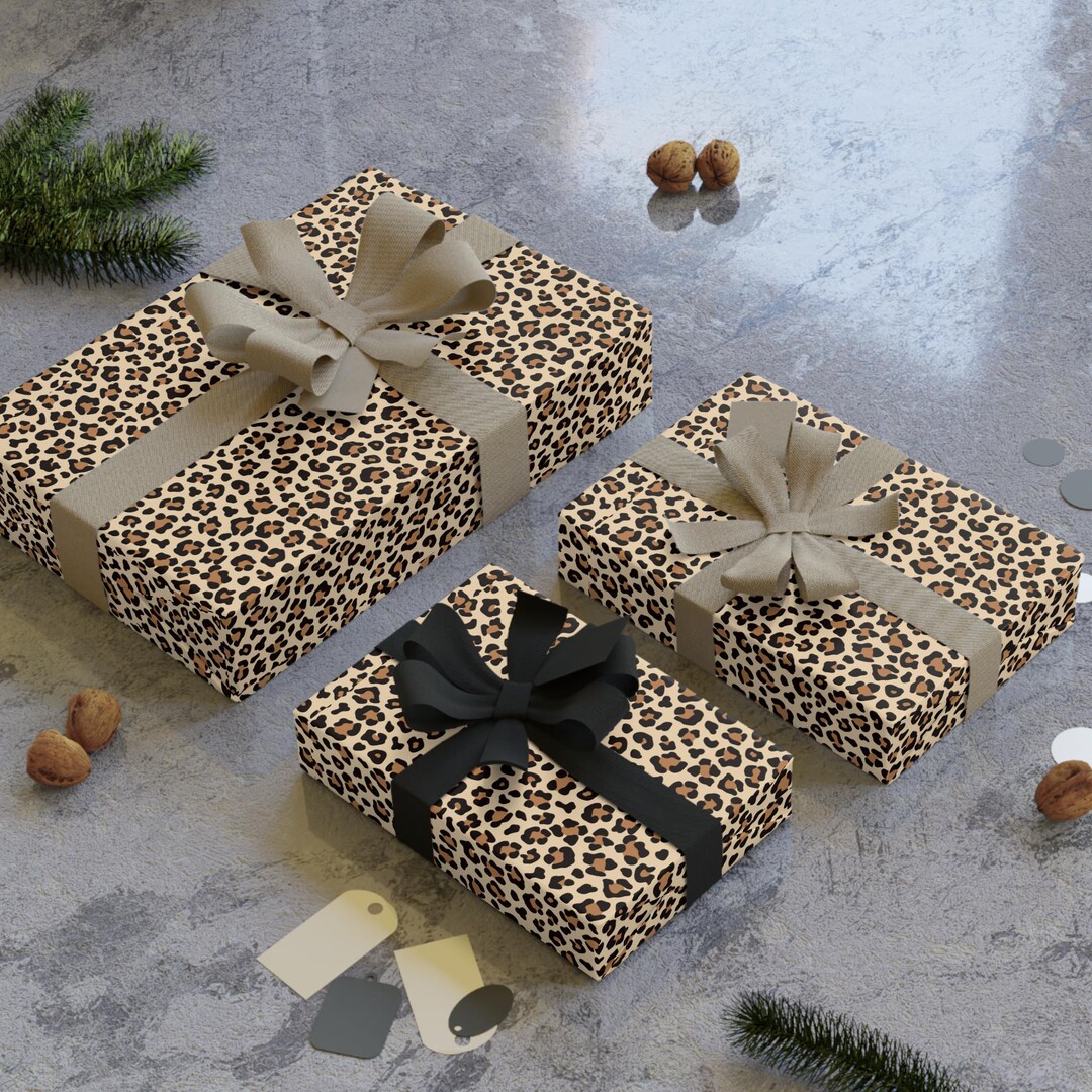 Leopard Print Gift Wrapping Paper Roll for Birthdays, Holidays & DIY ...