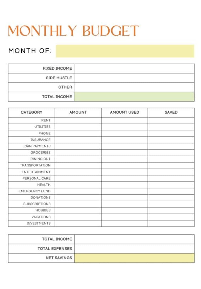 Printable Expense Tracker & Savings Tracker Budget Planner PDF ...