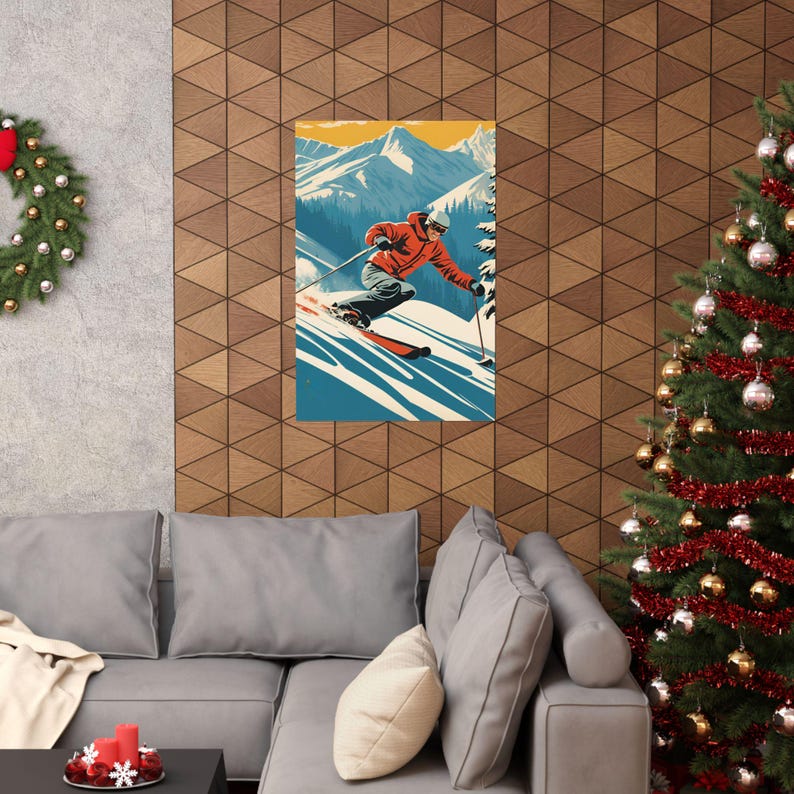 Ski Poster | Custom Skiing Wall Art, Personalized Ski Print, Mountain ...
