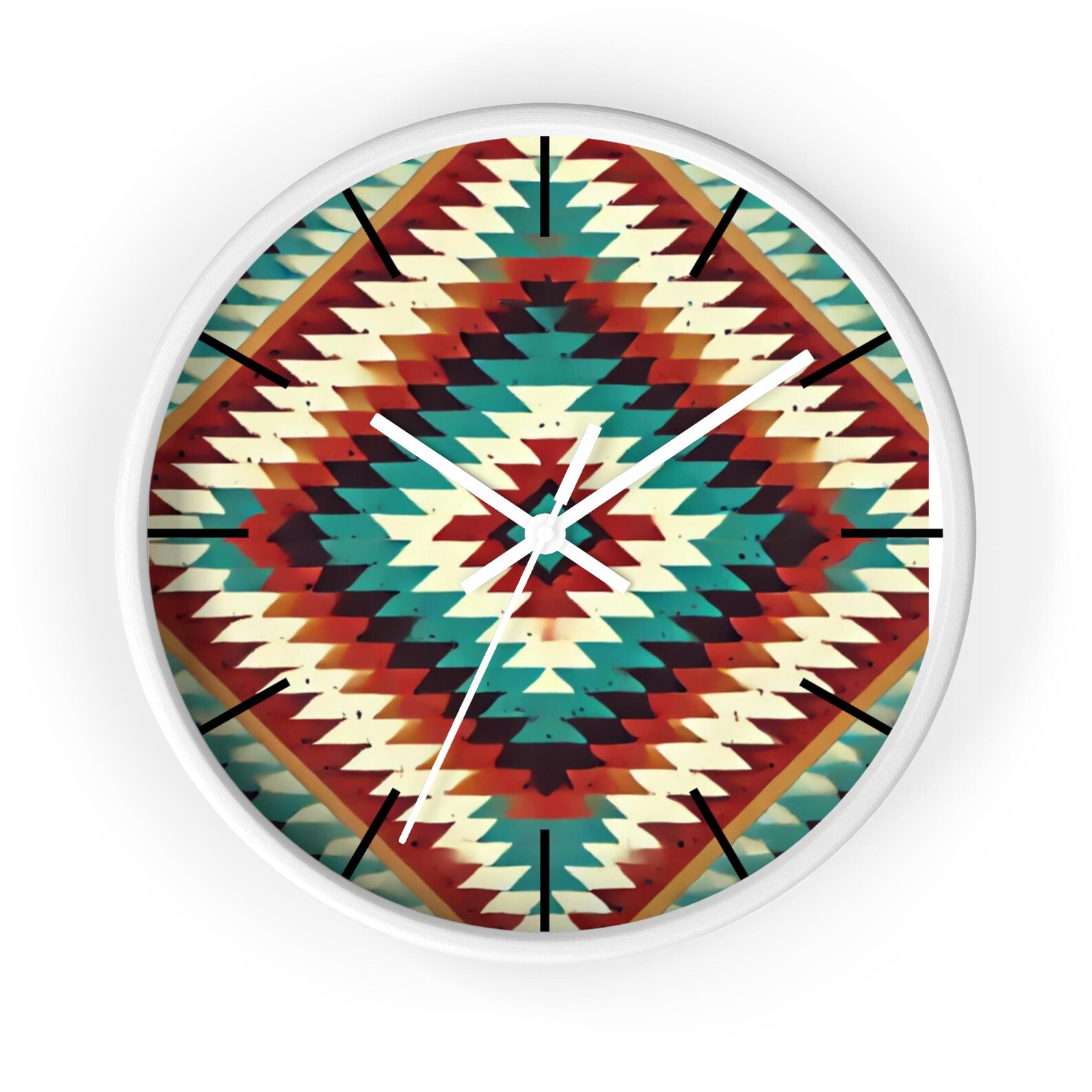 Aztec Wall Clock: Handmade Tribal Boho Decor, Southwestern Design - Etsy