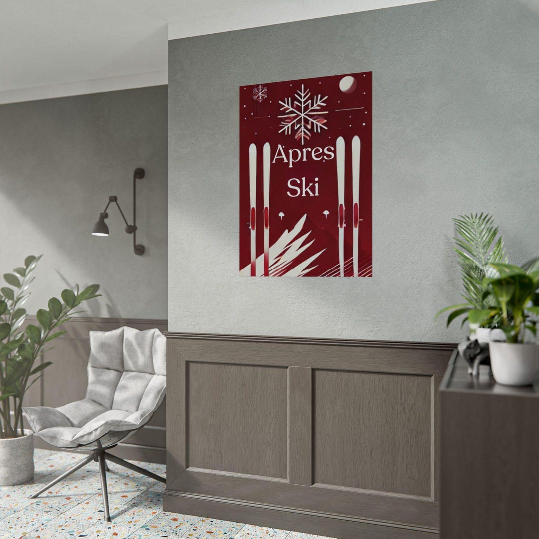Snowy Landscape Poster | Cozy Alpine Decor for Ski Lodge & Winter ...