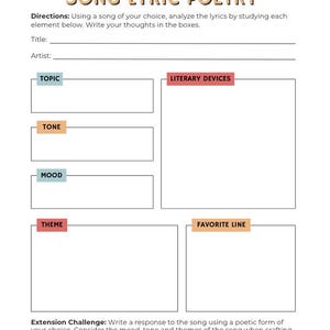 Singers' Guide: Music Composition Lyric Organizer & Printable ...