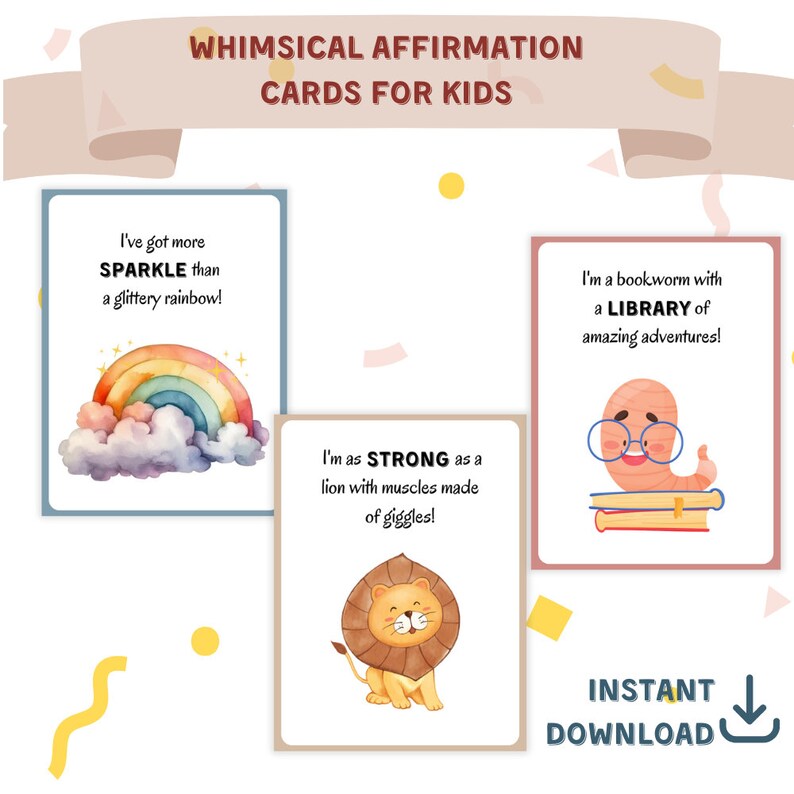 Affirmation Cards for Kids Affirmation Digital Cards Affirmation ...