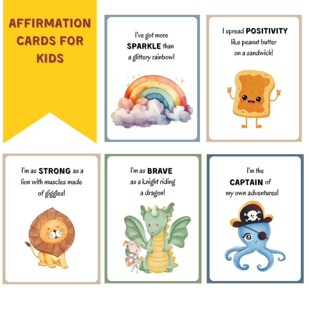 Affirmation Cards for Kids Affirmation Digital Cards Affirmation ...