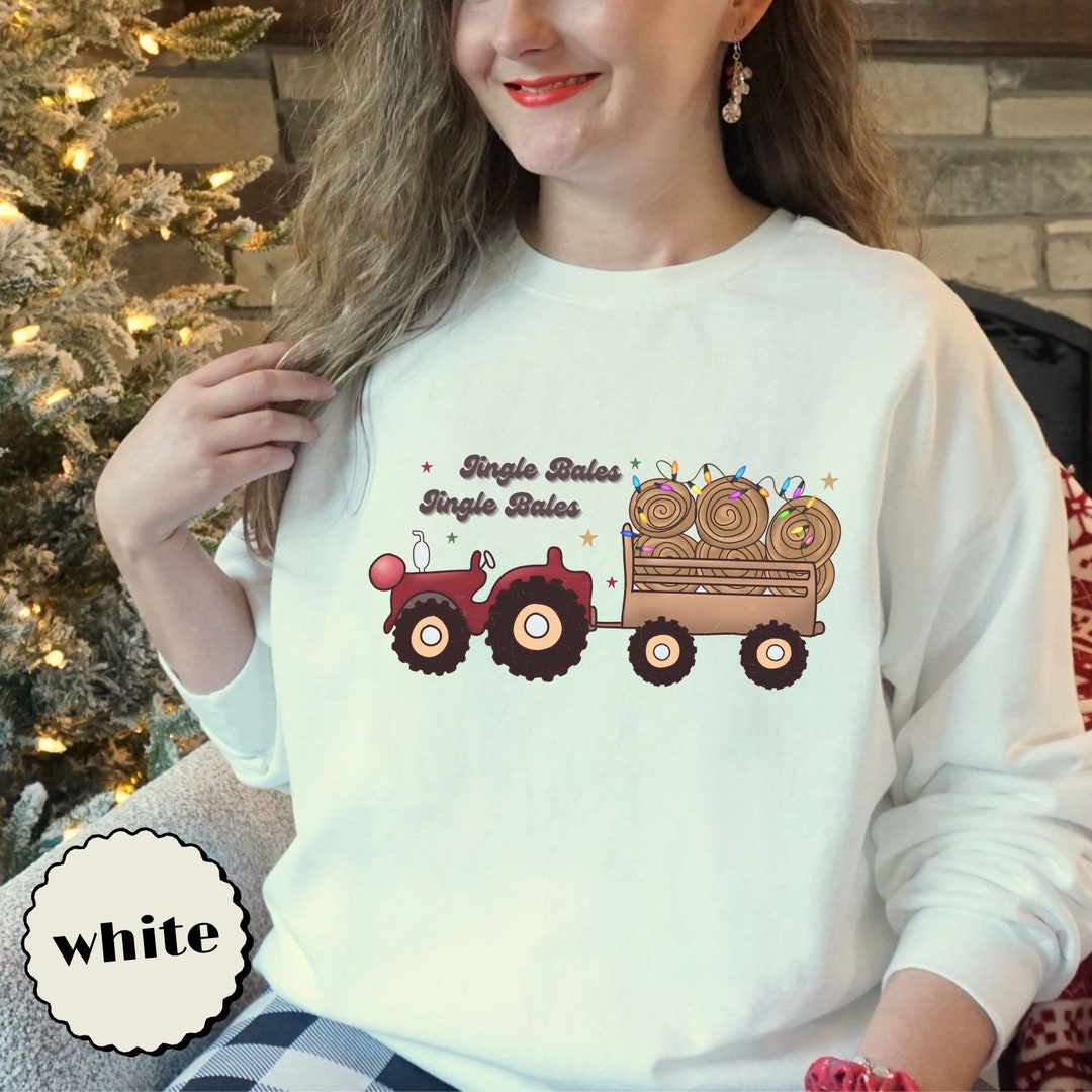 Jingle Bales Hay Farm Life Christmas Sweatshirt Comfort Colors Holiday ...