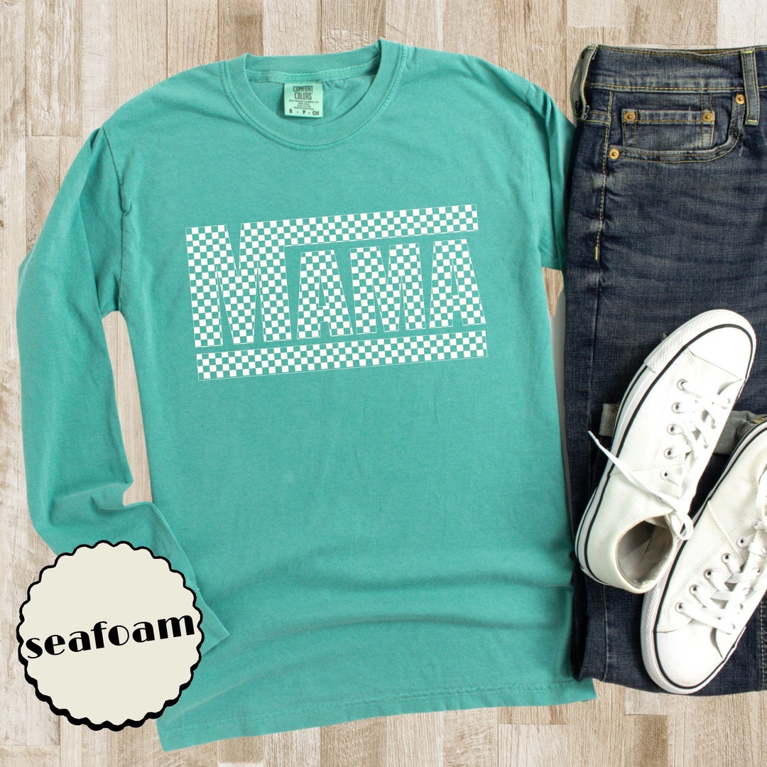 Mama Checkered Font Long Sleeve T-shirt for Mom Mother’s Day Tshirt New ...