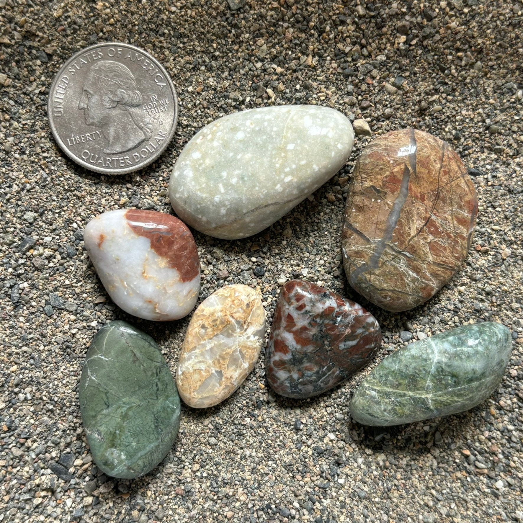 7 Pieces of Tumbled & Polished Ocean Rocks - Beach Stones - Pacific ...