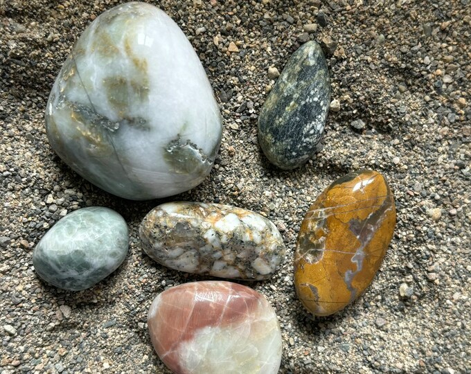 6 Pieces of Tumbled & Polished Ocean Rocks - Beach Stones - Pacific ...