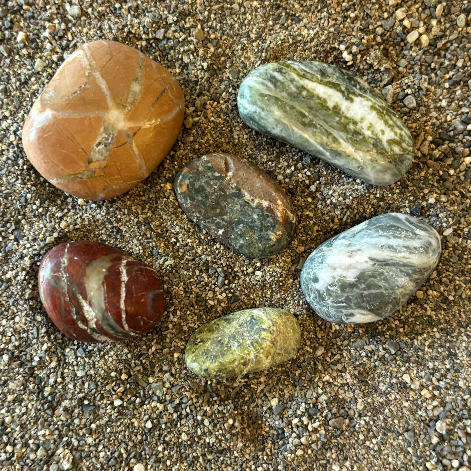 6 Tumbled & Polished Ocean Rocks - Beach Stones - Pacific Ocean ...