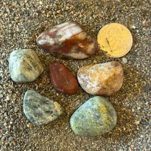 6 Tumbled & Polished Ocean Rocks - Beach Stones - Pacific Ocean ...