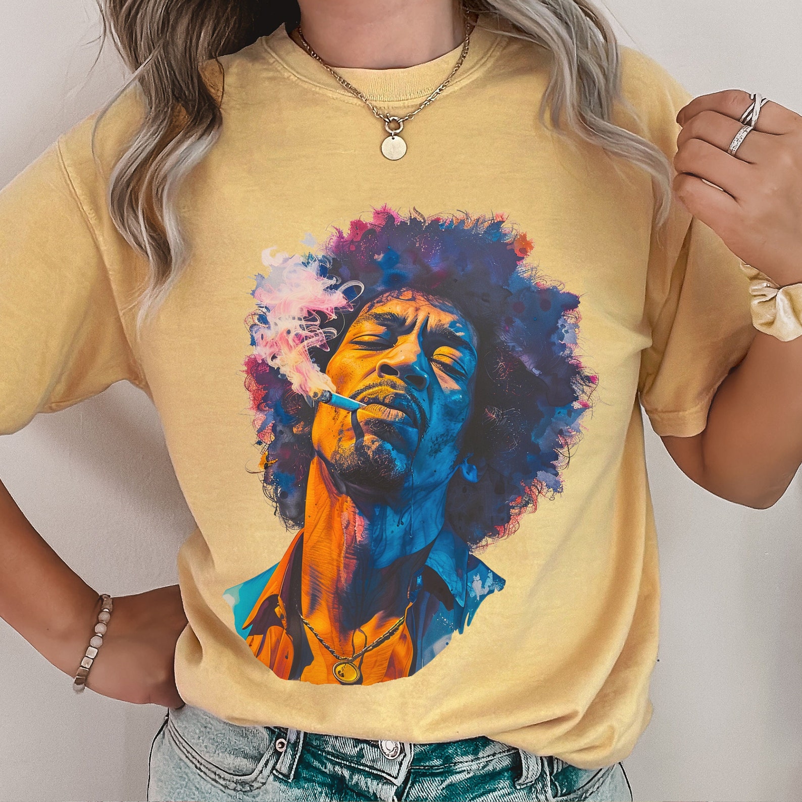 Jimi Shirt, Vintage Jimi T-shirt, Classic Rock, Retro Psychedelic Jimi ...