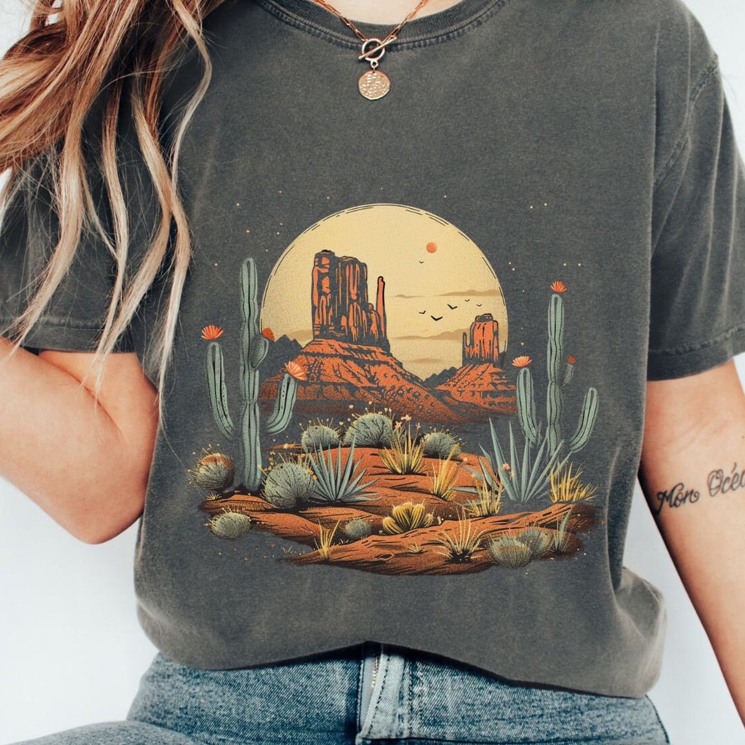 Vintage Desert Shirt, Cactus Plant, Cactus Shirt, Moon Shirt, Arizona ...