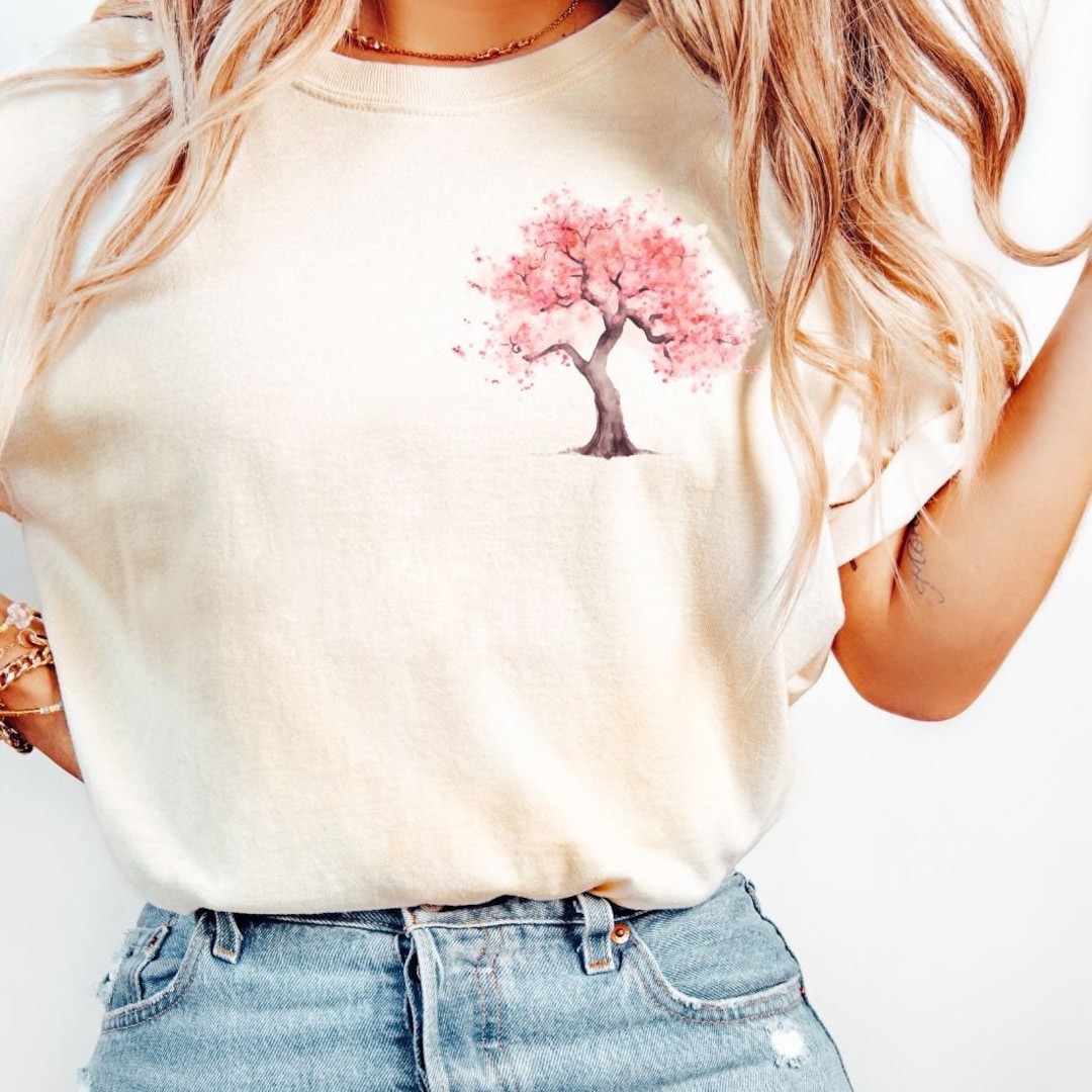 Cherry Blossom Tree Shirt, Cottagecore, Boho Japanese Cherry Blossom ...