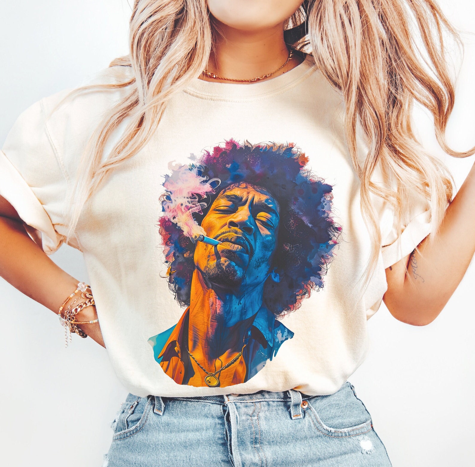 Jimi Shirt, Vintage Jimi T-shirt, Classic Rock, Retro Psychedelic Jimi ...