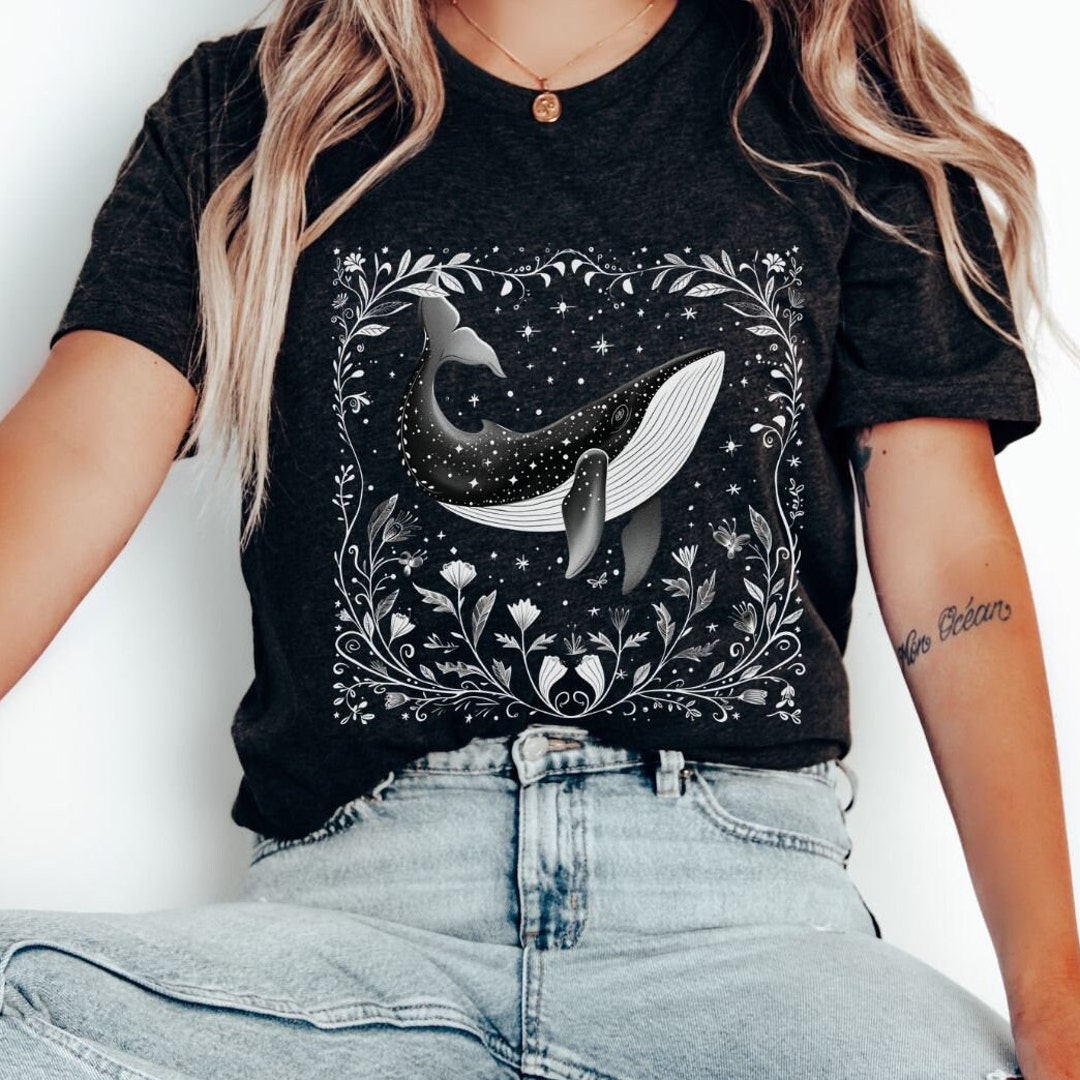 Humpback Whale Shirt, Boho Whale Shirt, Animal Prints, Floral Shirt ...