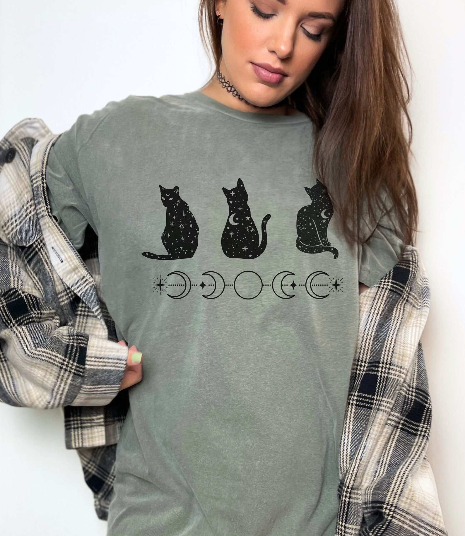 Cat Magic, Forestcore Clothing, Comfort Colors Shirt, Oversized Shirt ...