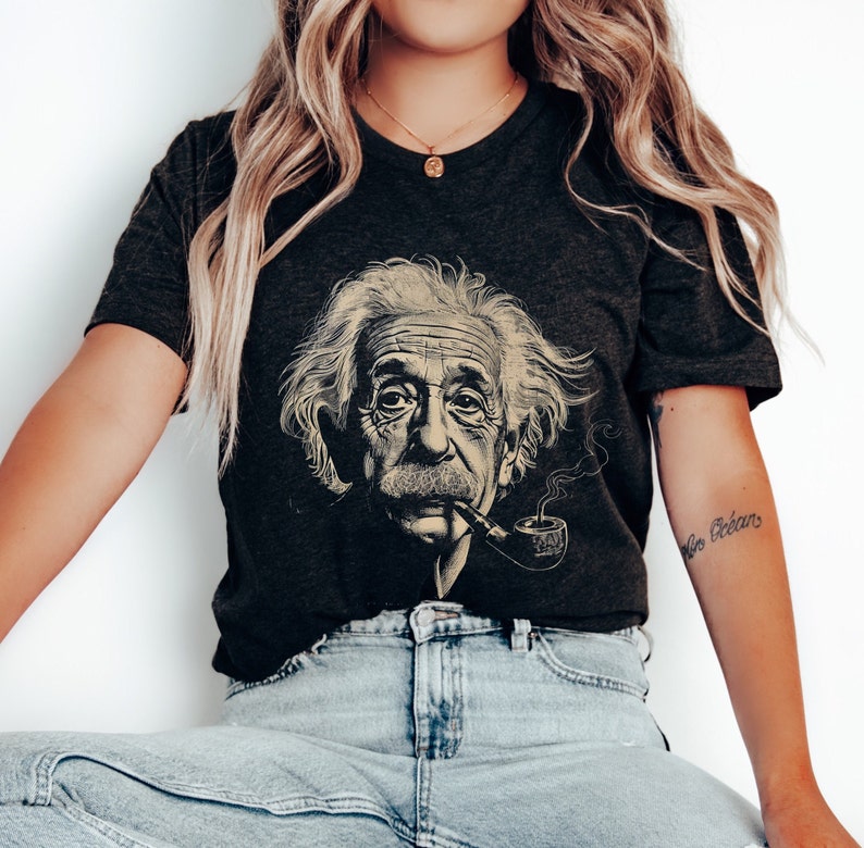 Einstein Smoking T-shirt, Mens Funny T-shirt, Einstein Shirt, Math T-shirt, Einstein Tee, Energy ...