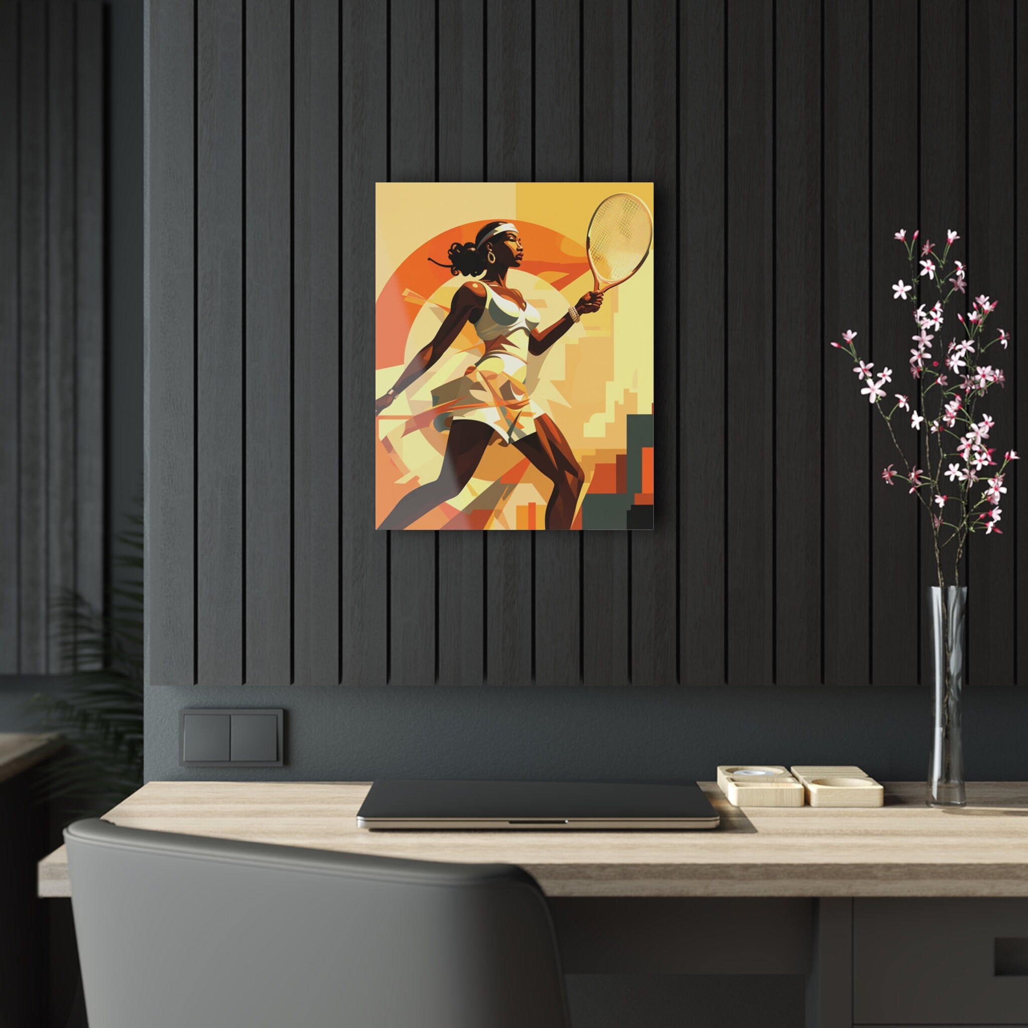 Ai Art Black Tennis Player Art Deco Acrylic Prints - Etsy