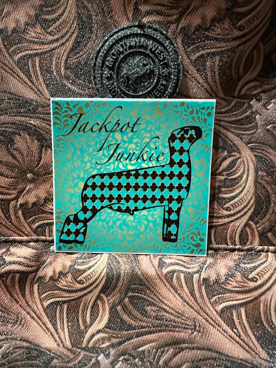 JACKPOT JUNKIE Show Lamb Sticker Decal Turquoise Livestock - Etsy